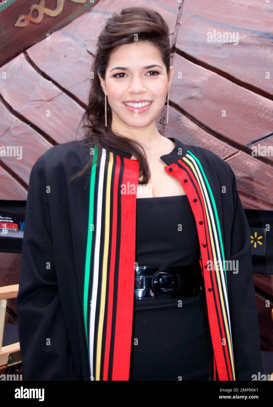 America Ferrera appears alongside a 40-foot replica Viking ship and ...
