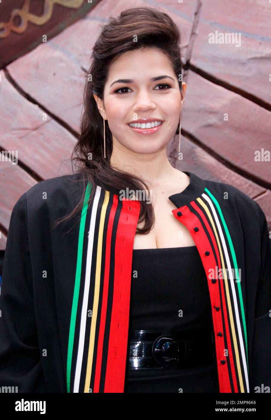 America Ferrera appears alongside a 40-foot replica Viking ship and ...