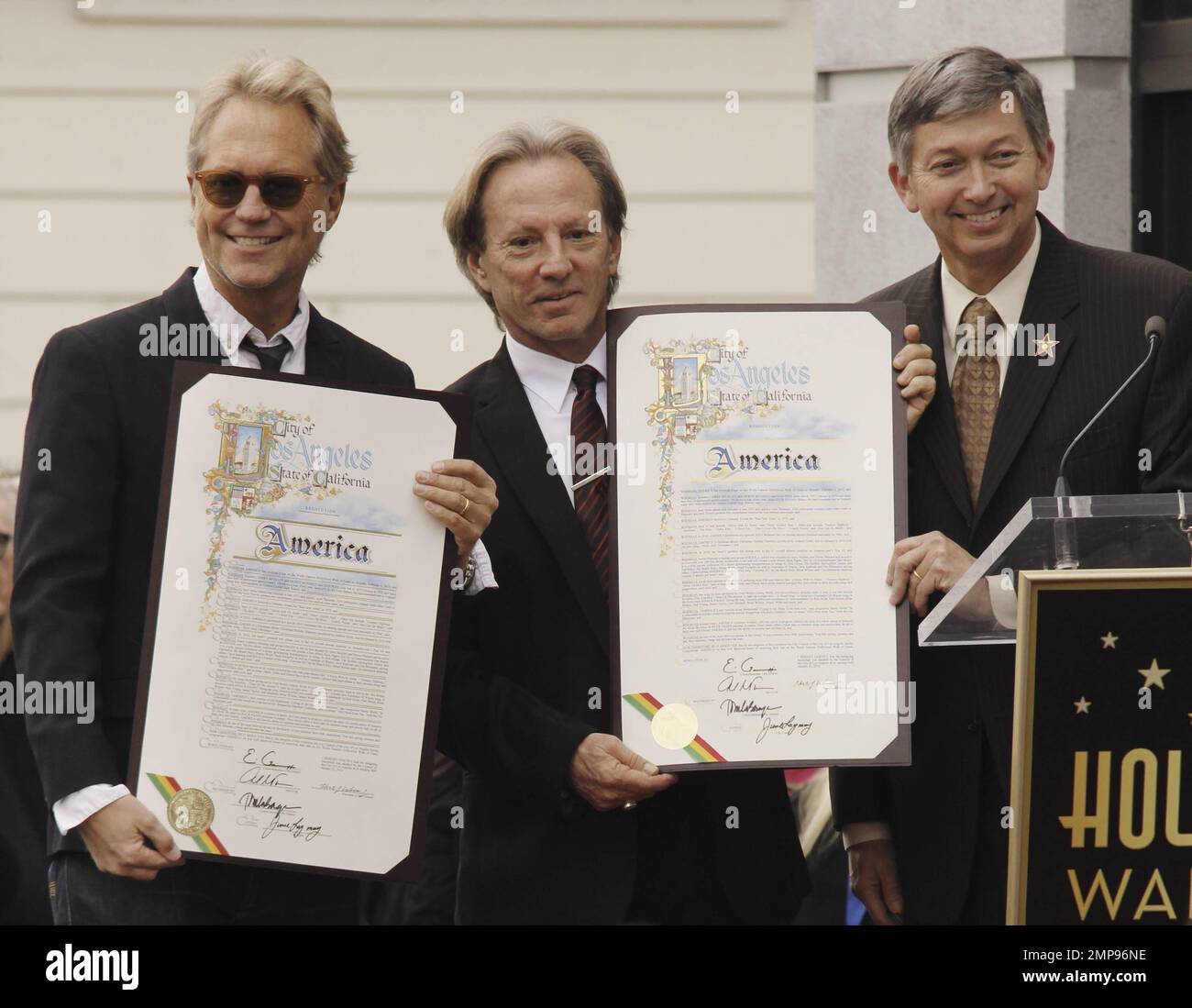 Gerry Beckly and Dewey Bunnell, of the musical group 'America,' are ...