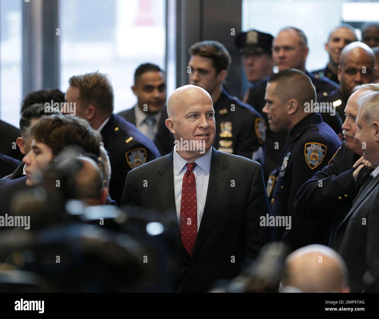 New York City Police Commissioner James O'Neill arrives at a plaque ...