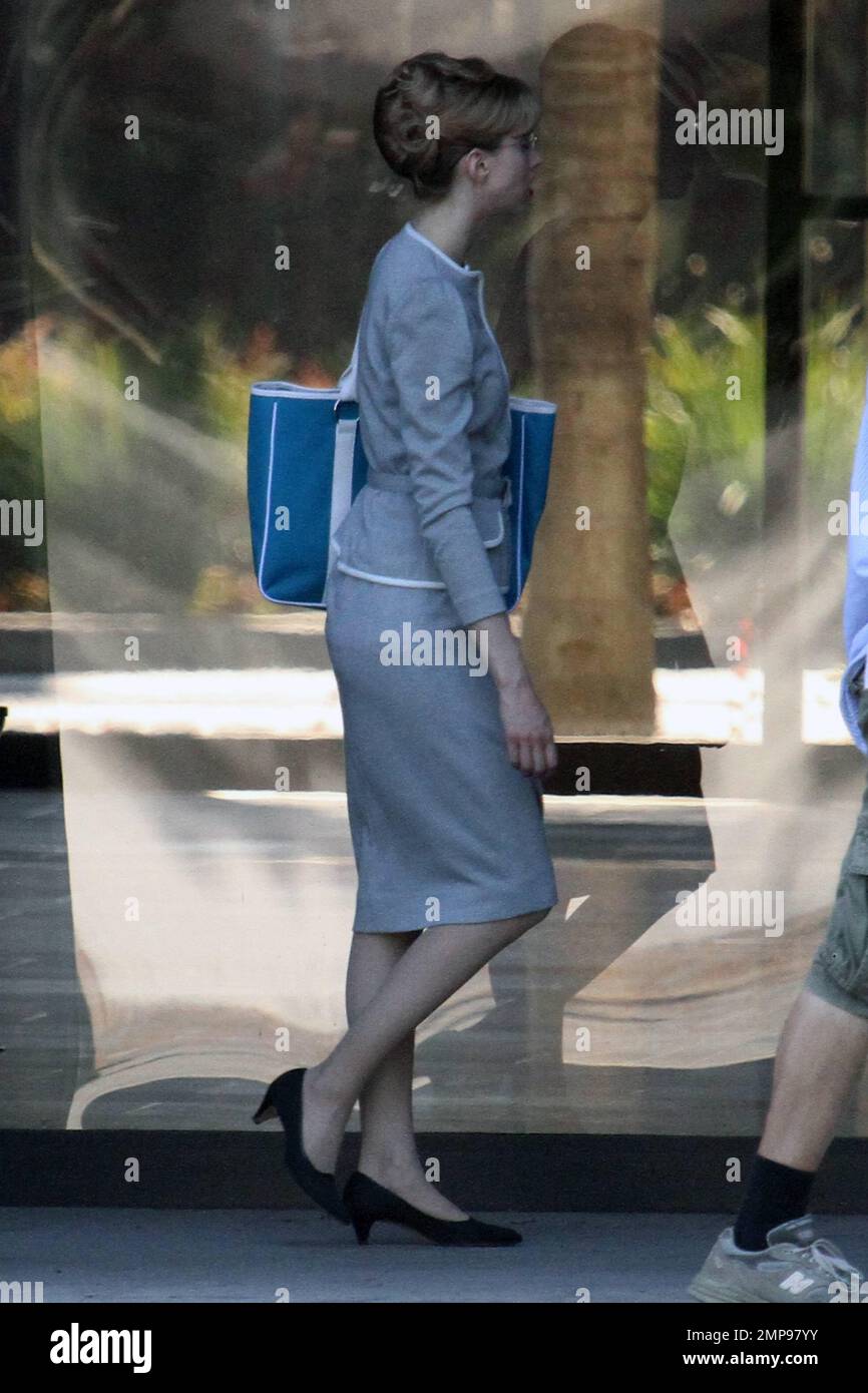 Actors prepare to shoot the asylum scenes on the set of "American ...