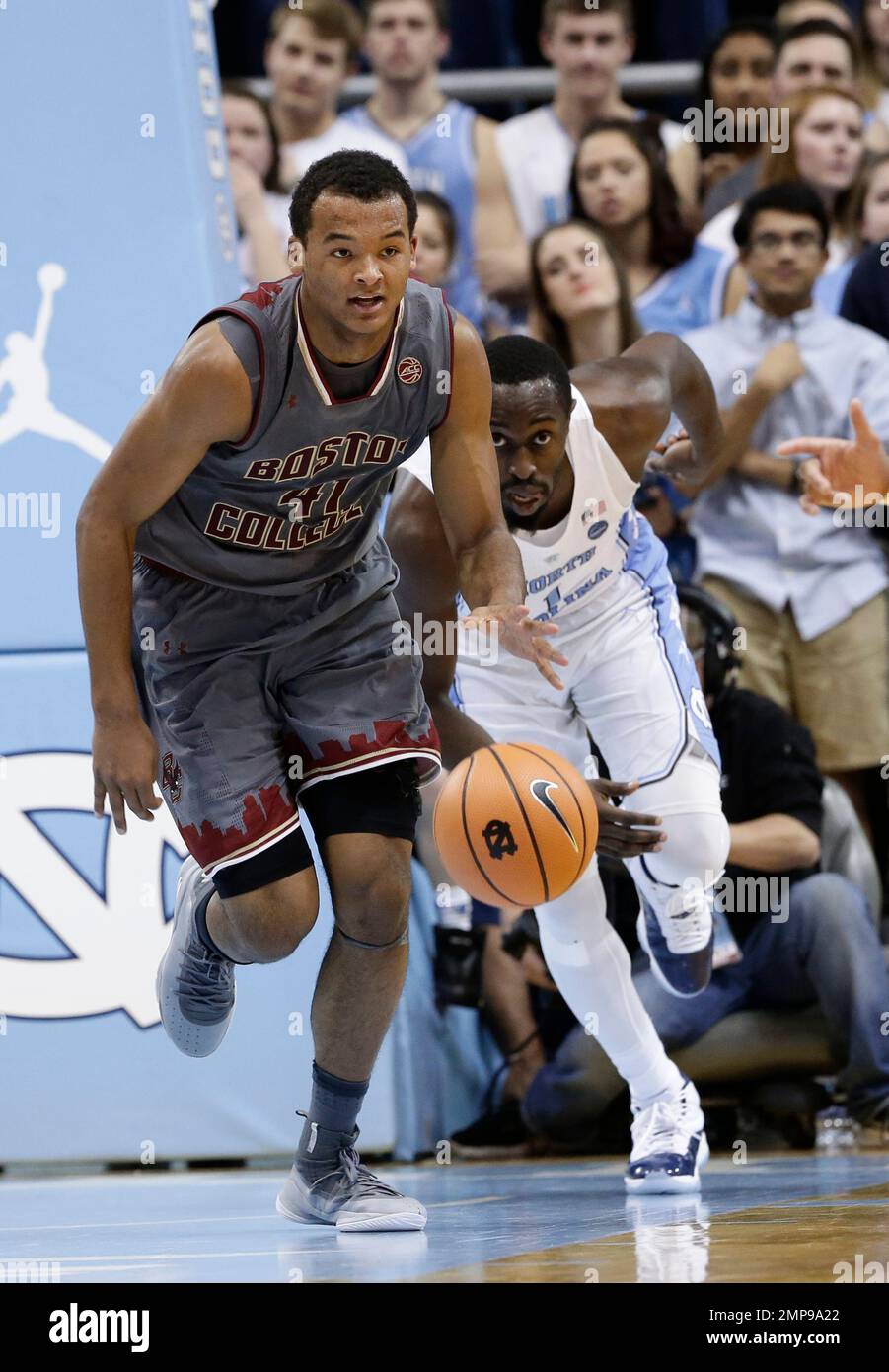 North Carolina's Theo Pinson (1) chases Boston College's Steffon ...