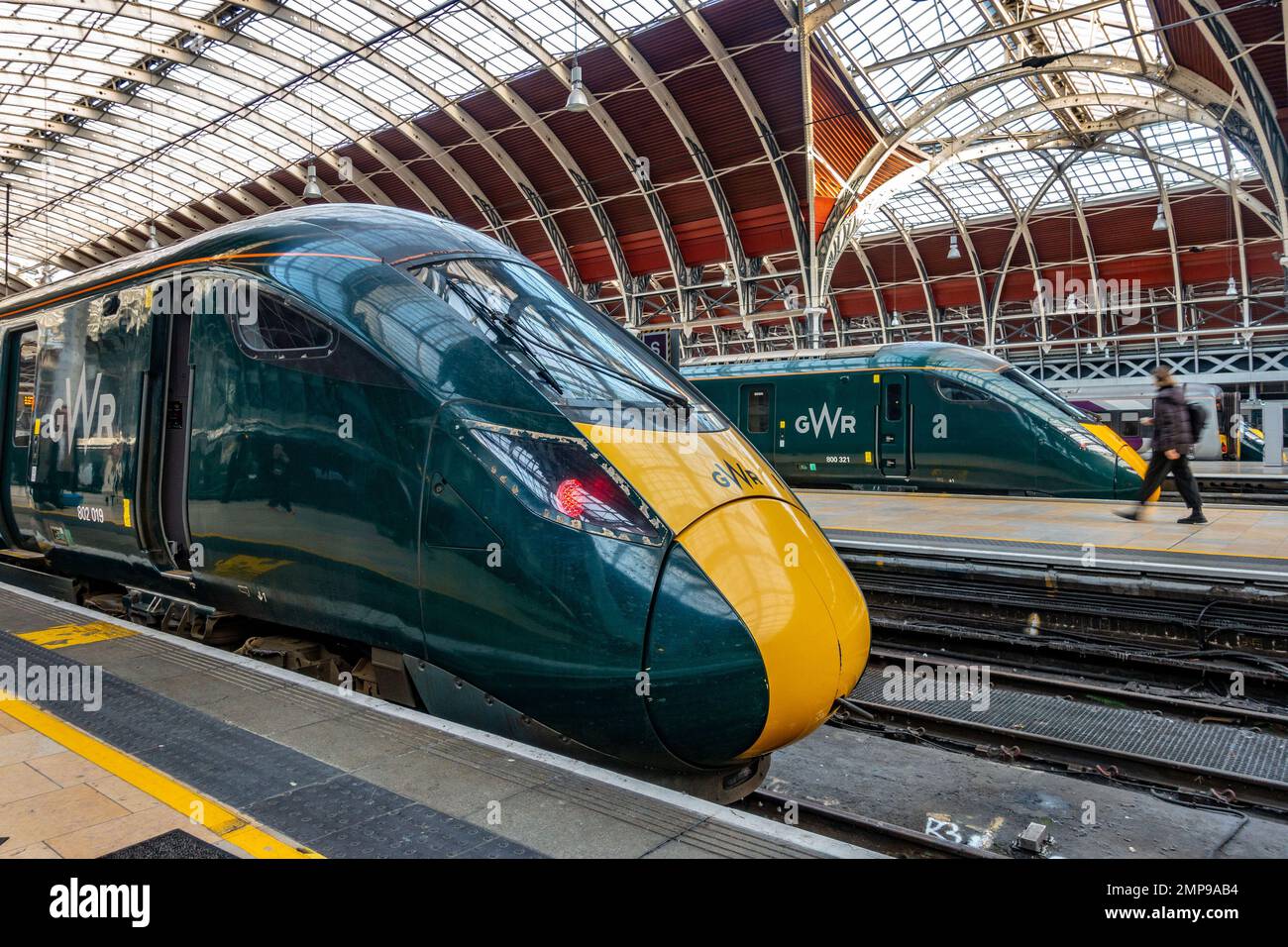 British Rail Class 800 Intercity Express trains or Azuma trains sit at ...