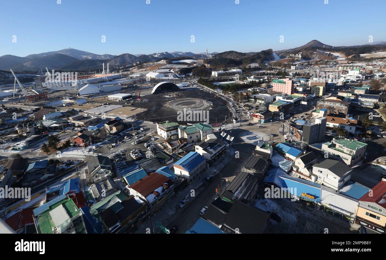 In this Dec. 12, 2017, photo shows overview of the Pyeongchang town ...