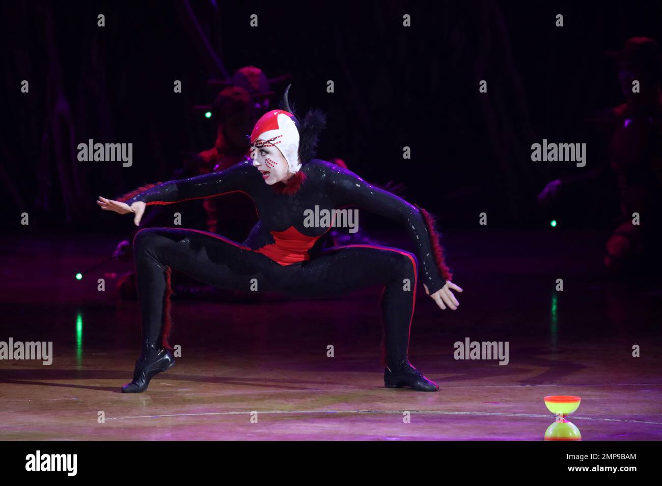 Acrobats from Cirque Du Soleil rehearse for the UK debut of their show ...