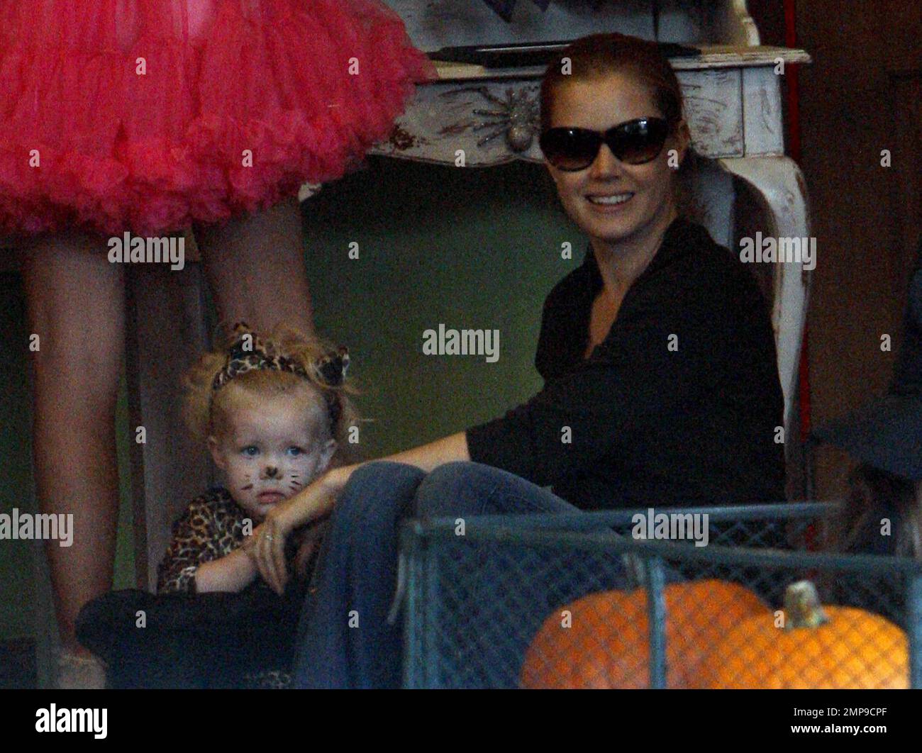 Actress Amy Adams spends a family day at Mr Bones Pumpkin Patch with ...