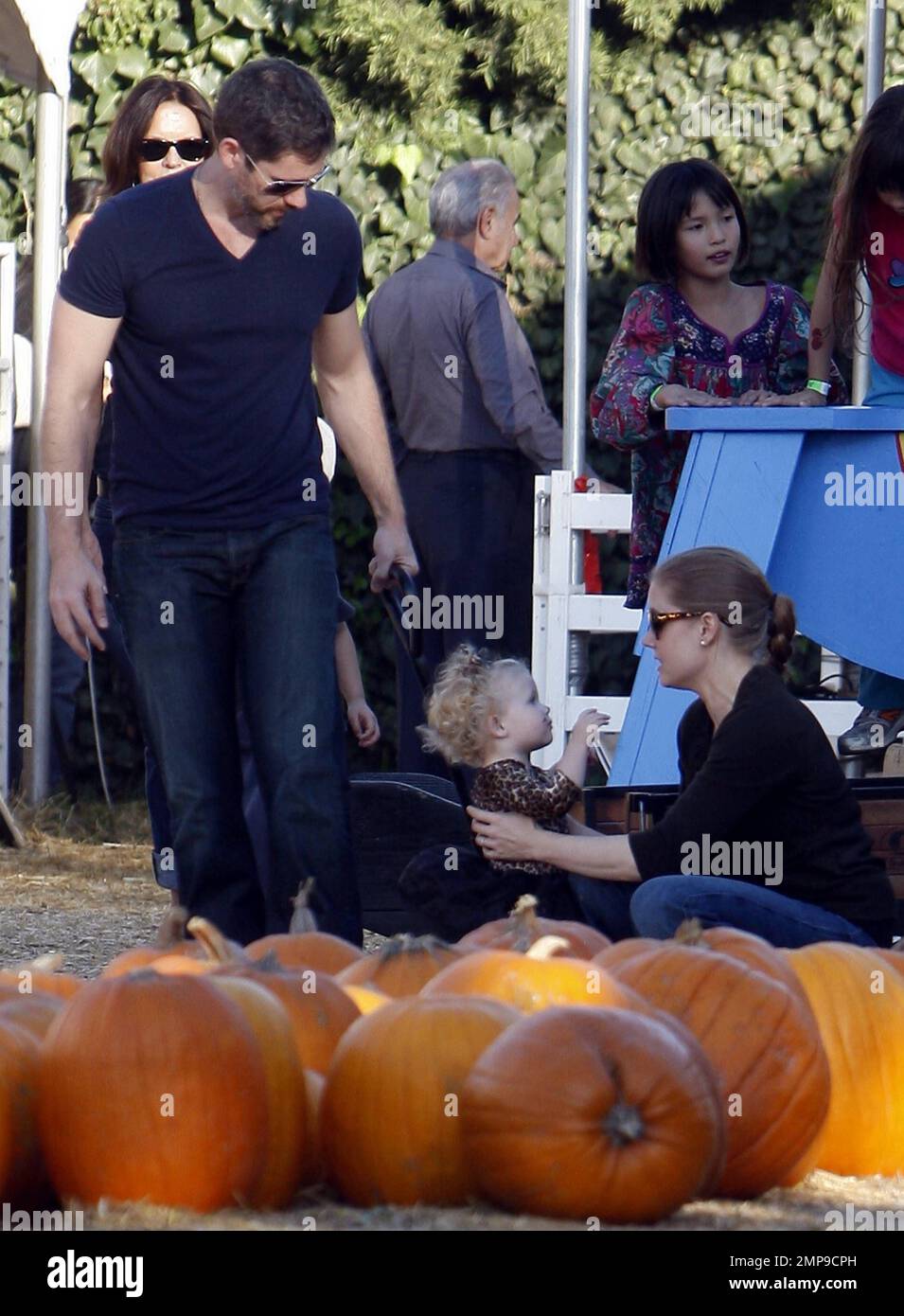 Actress Amy Adams spends a family day at Mr Bones Pumpkin Patch with ...