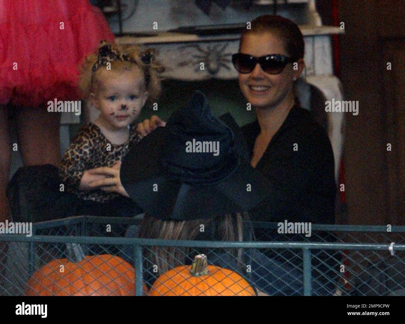 Actress Amy Adams spends a family day at Mr Bones Pumpkin Patch with ...