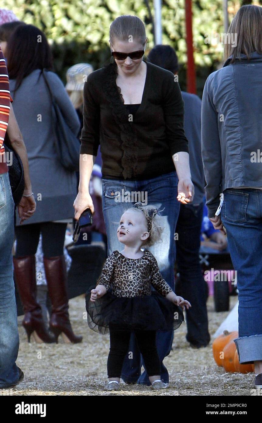 Actress Amy Adams spends a family day at Mr Bones Pumpkin Patch with ...