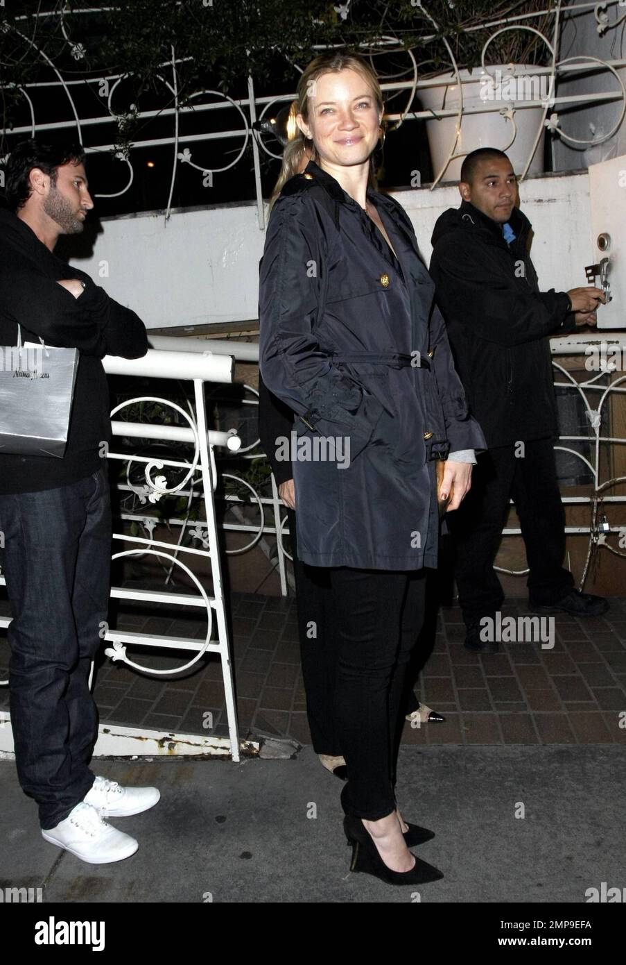 Amy Smart is all smiles as she leaves the restaurant Madeos after ...