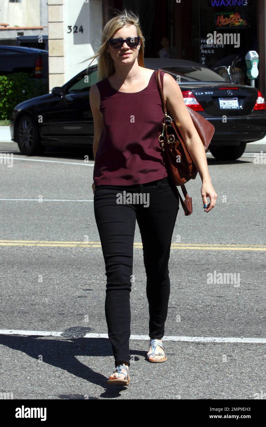 Actress Amy Smart leaves a nail salon after an appointment. Smart, well ...