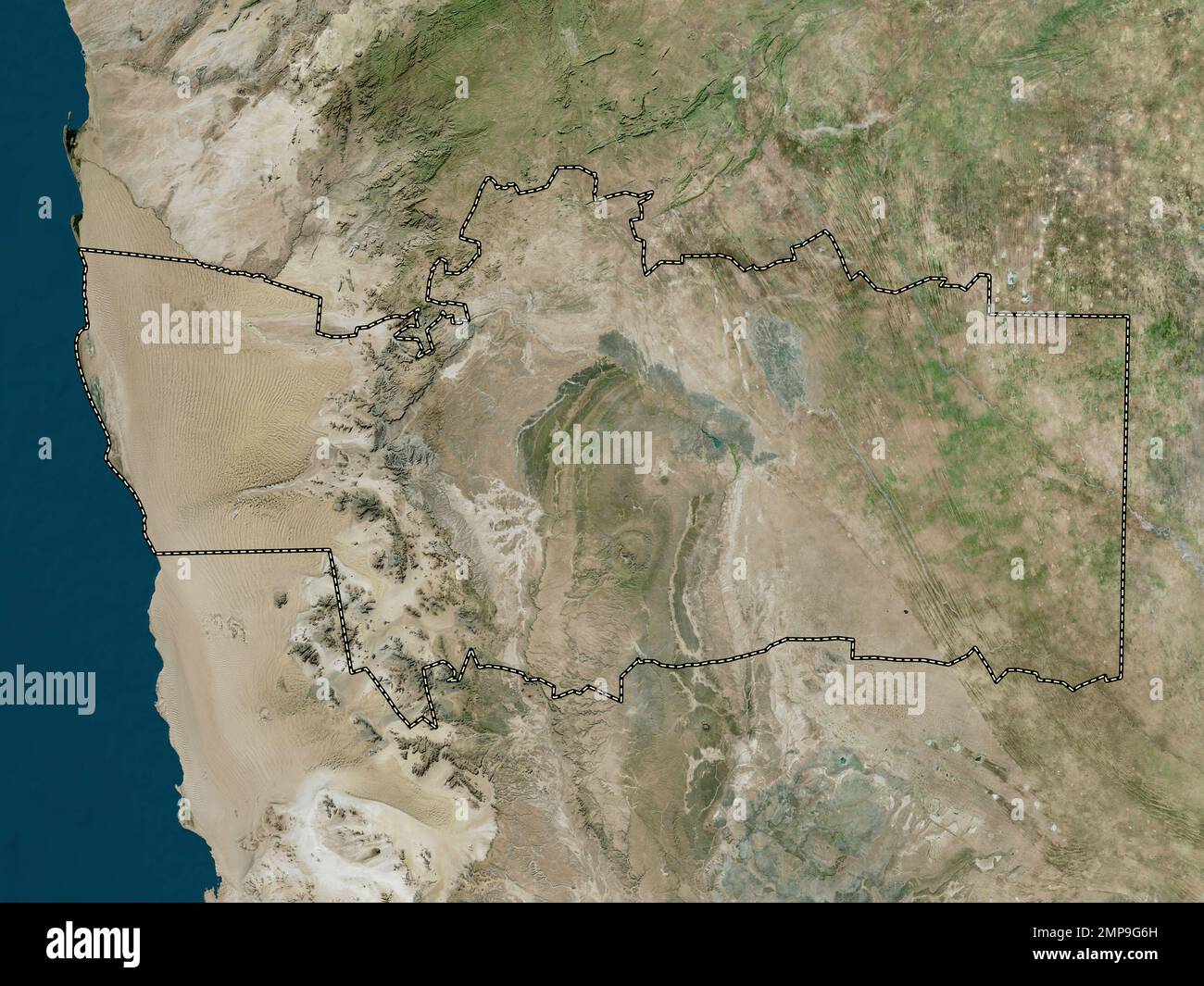 Hardap, region of Namibia. High resolution satellite map Stock Photo ...