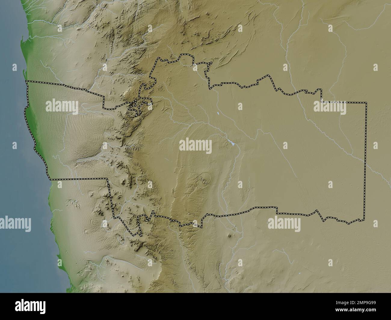 Hardap, region of Namibia. Elevation map colored in wiki style with ...