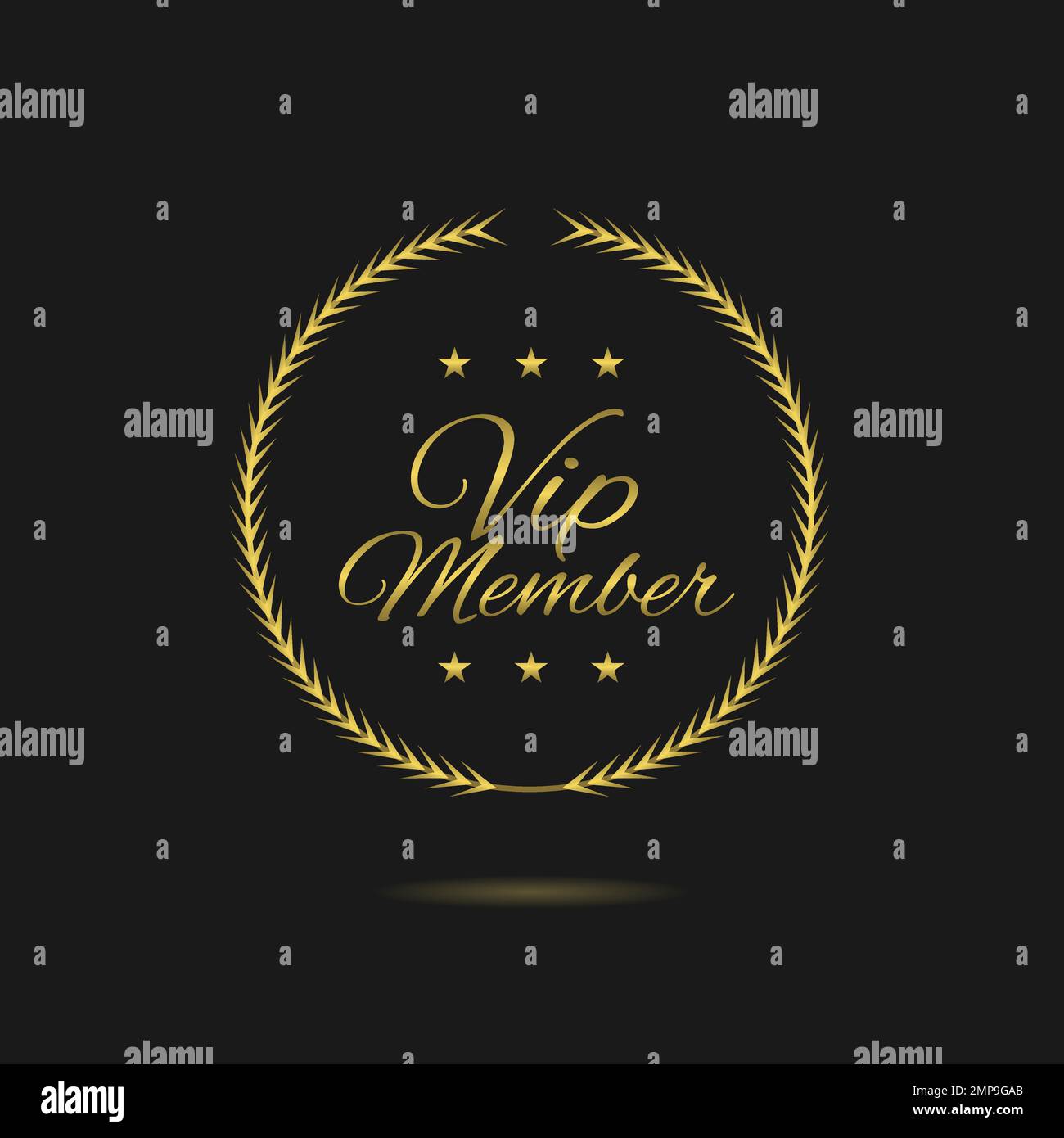 Vip member golden laurel wreath vector label Stock Vector Image & Art - Alamy