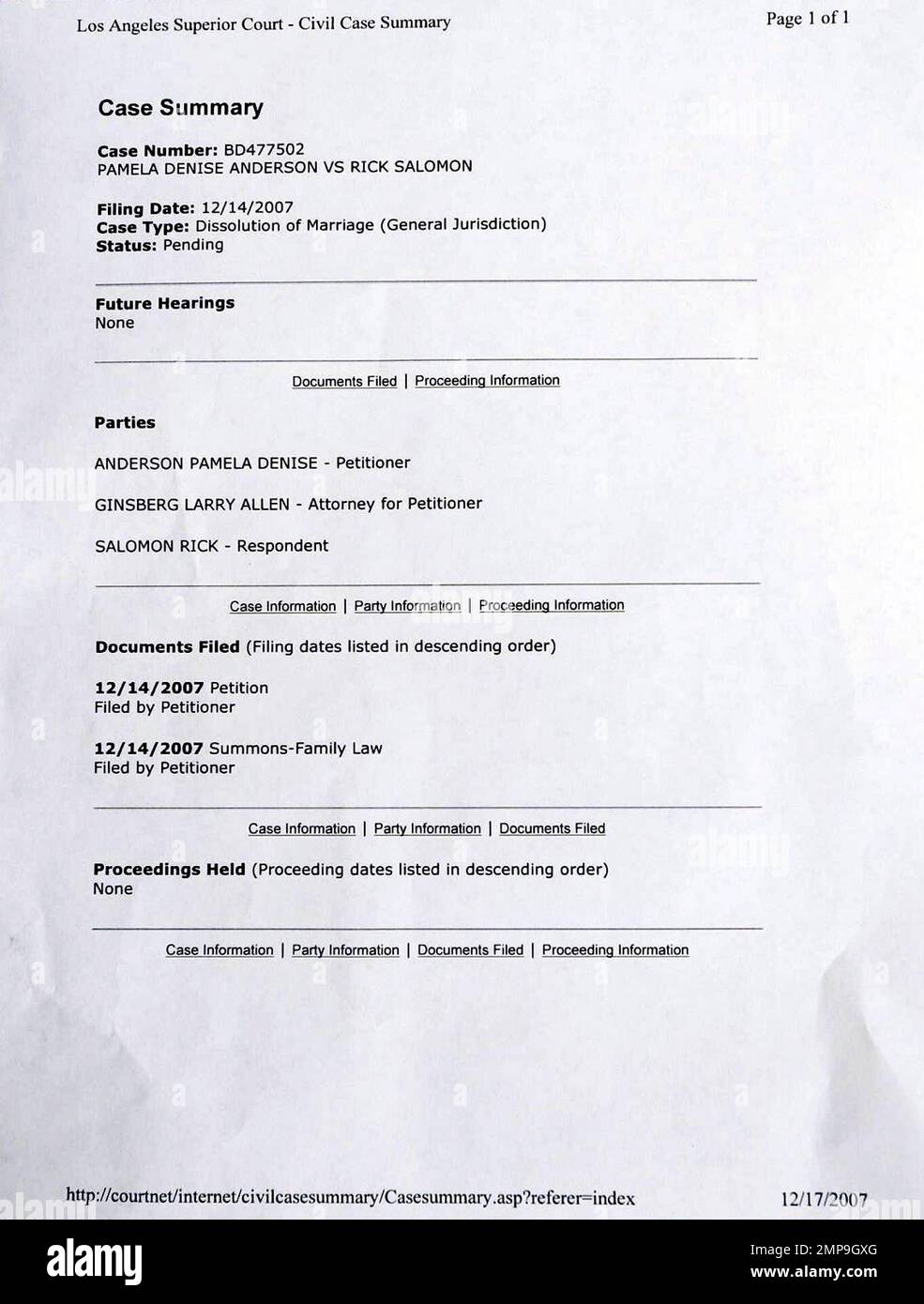 Exclusive!! These are the official court documents showing that Pamela ...