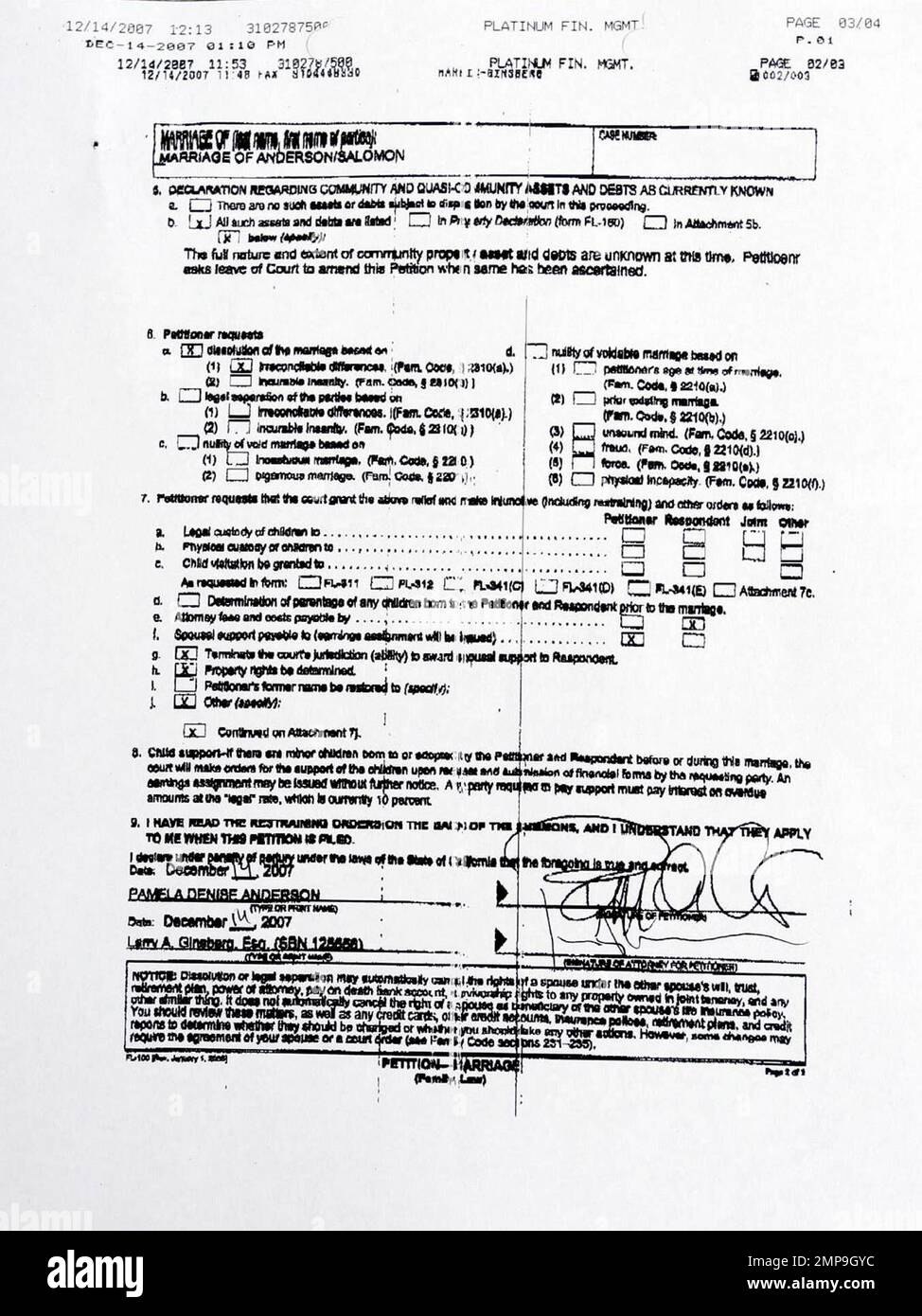 Exclusive!! These are the official court documents showing that Pamela ...