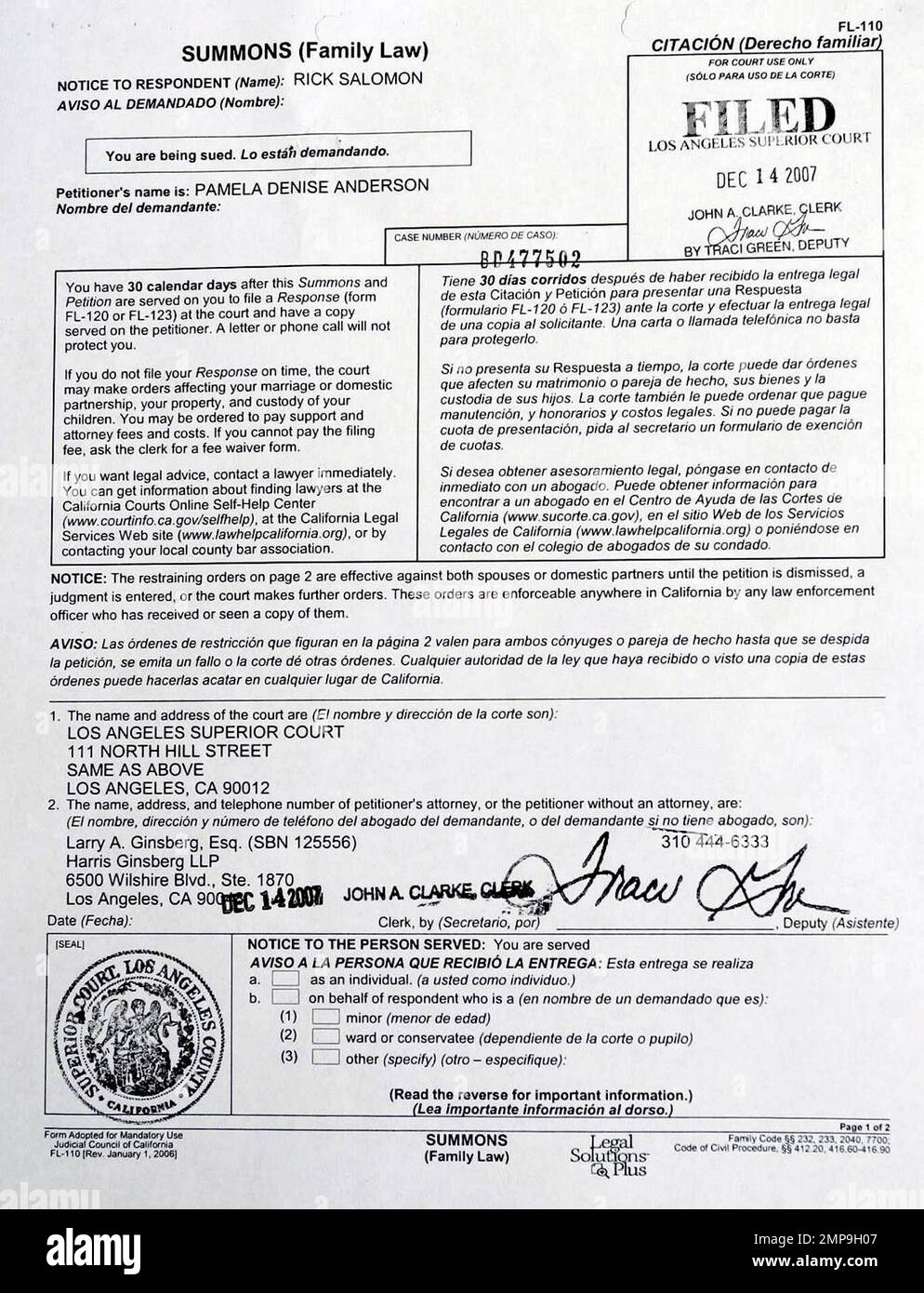 Exclusive!! These are the official court documents showing that Pamela ...