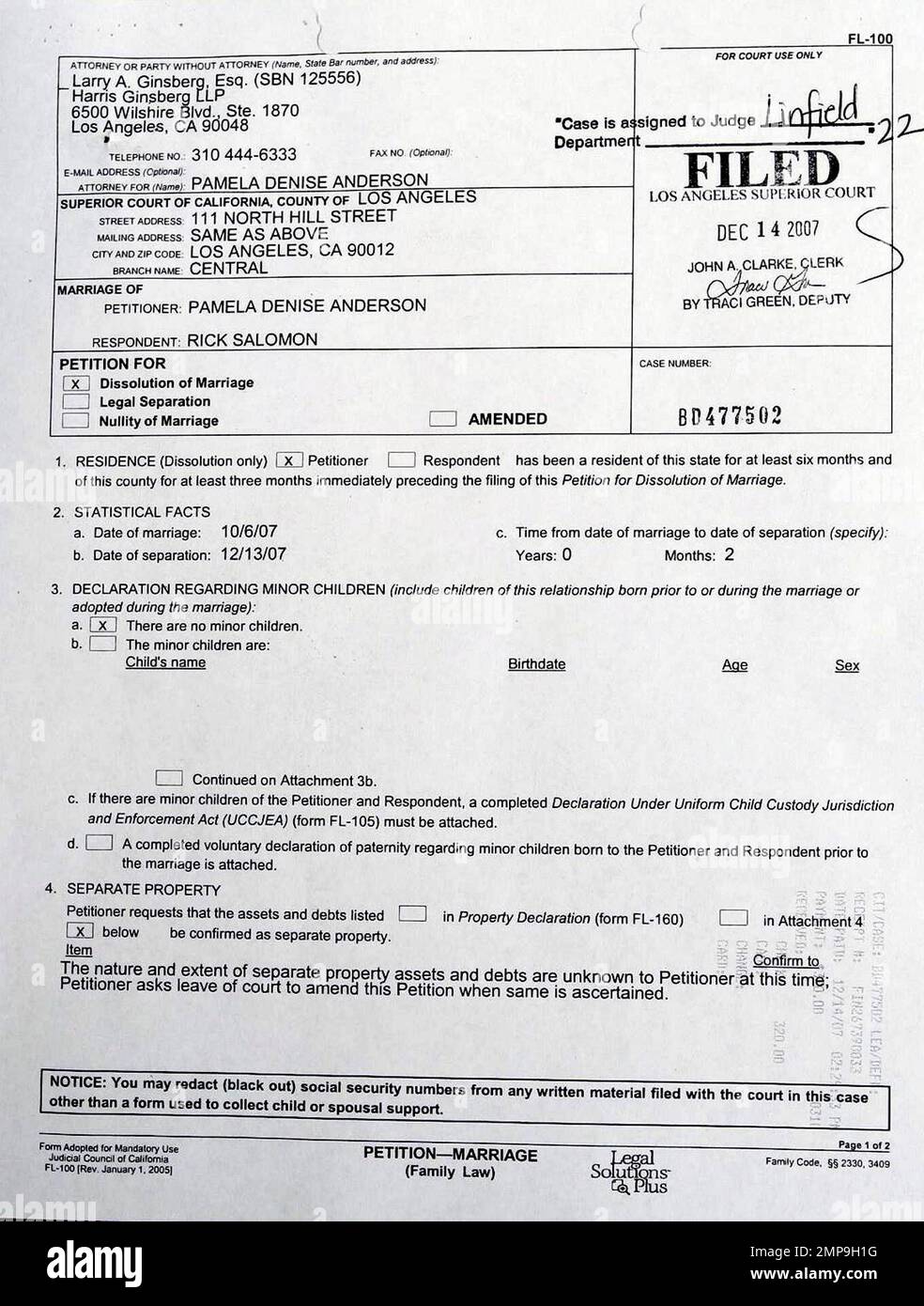 Exclusive!! These are the official court documents showing that Pamela ...
