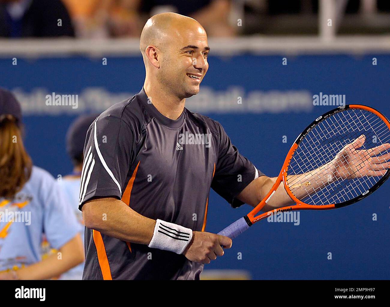 Andre Agassi competes in the Delray Beach International Tennis ...