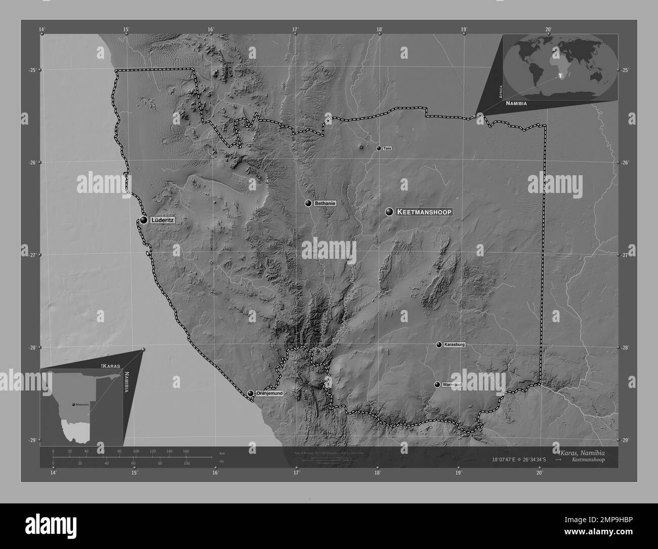 Map Karas Region Namibia Regions Of Namibia (Kunene, Omusati)