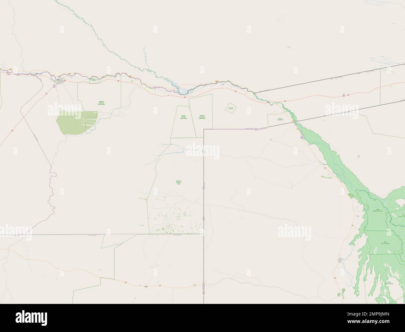 Kavango East, region of Namibia. Open Street Map Stock Photo - Alamy