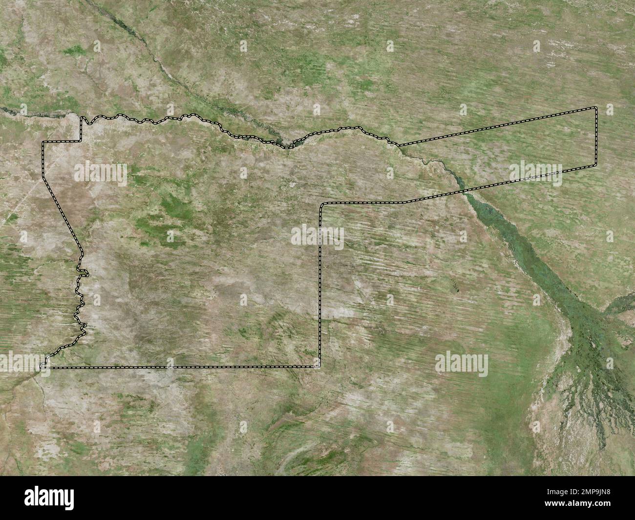 Kavango East, region of Namibia. High resolution satellite map Stock ...