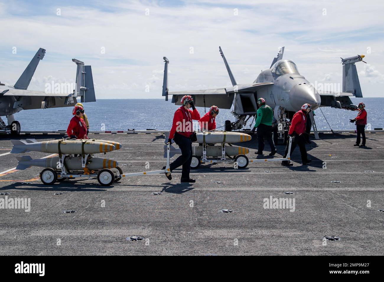 Sailors assigned to the “Ragin’ Bulls” of Strike Fighter Squadron (VFA ...