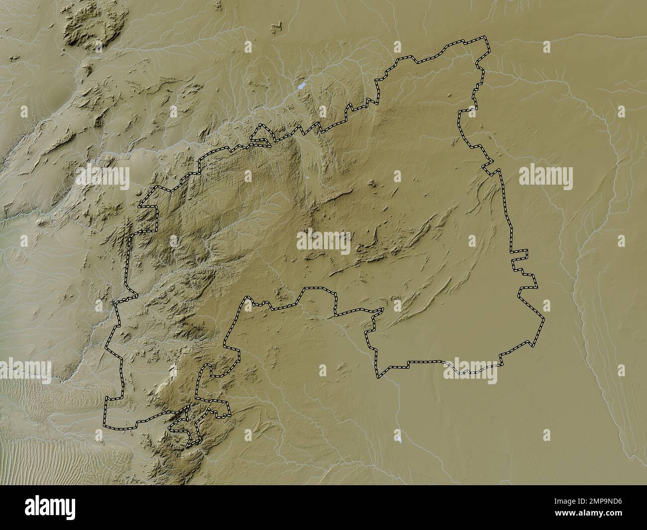 Khomas, region of Namibia. Elevation map colored in wiki style with ...