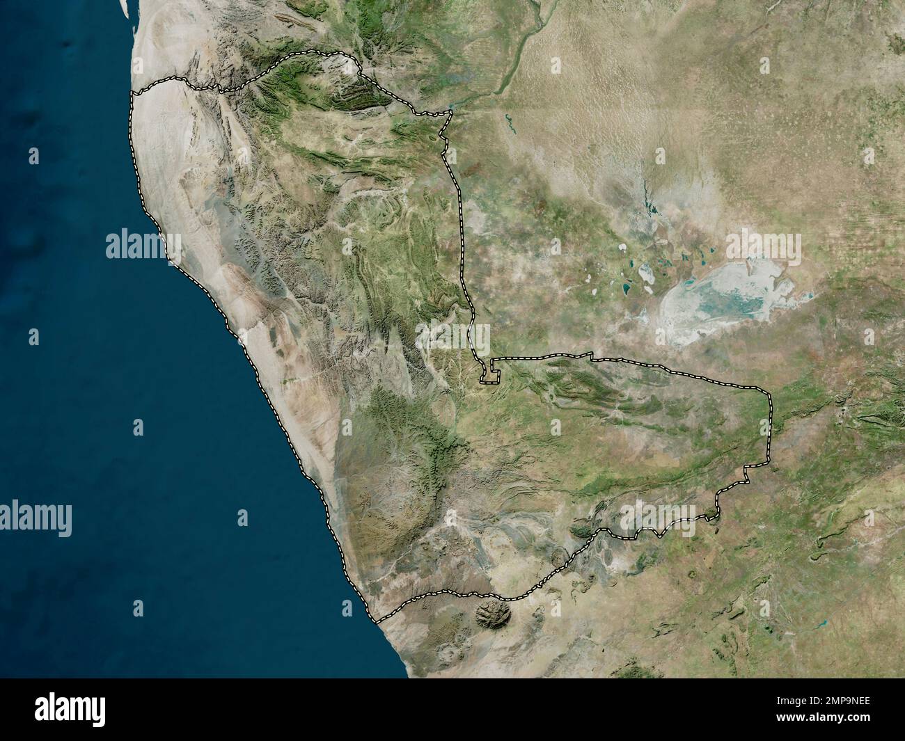 Kunene, region of Namibia. High resolution satellite map Stock Photo ...