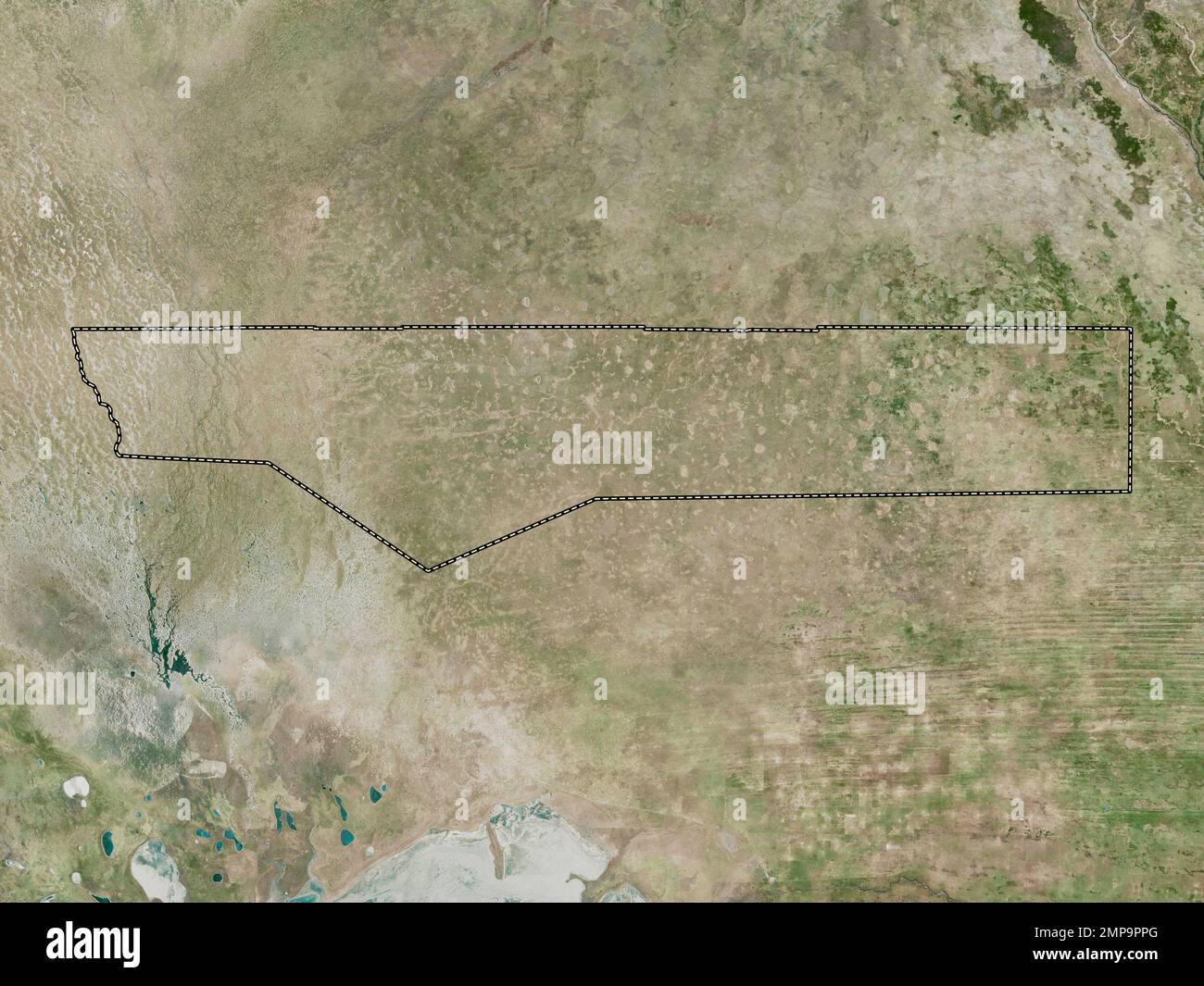 Ohangwena, region of Namibia. High resolution satellite map Stock Photo ...
