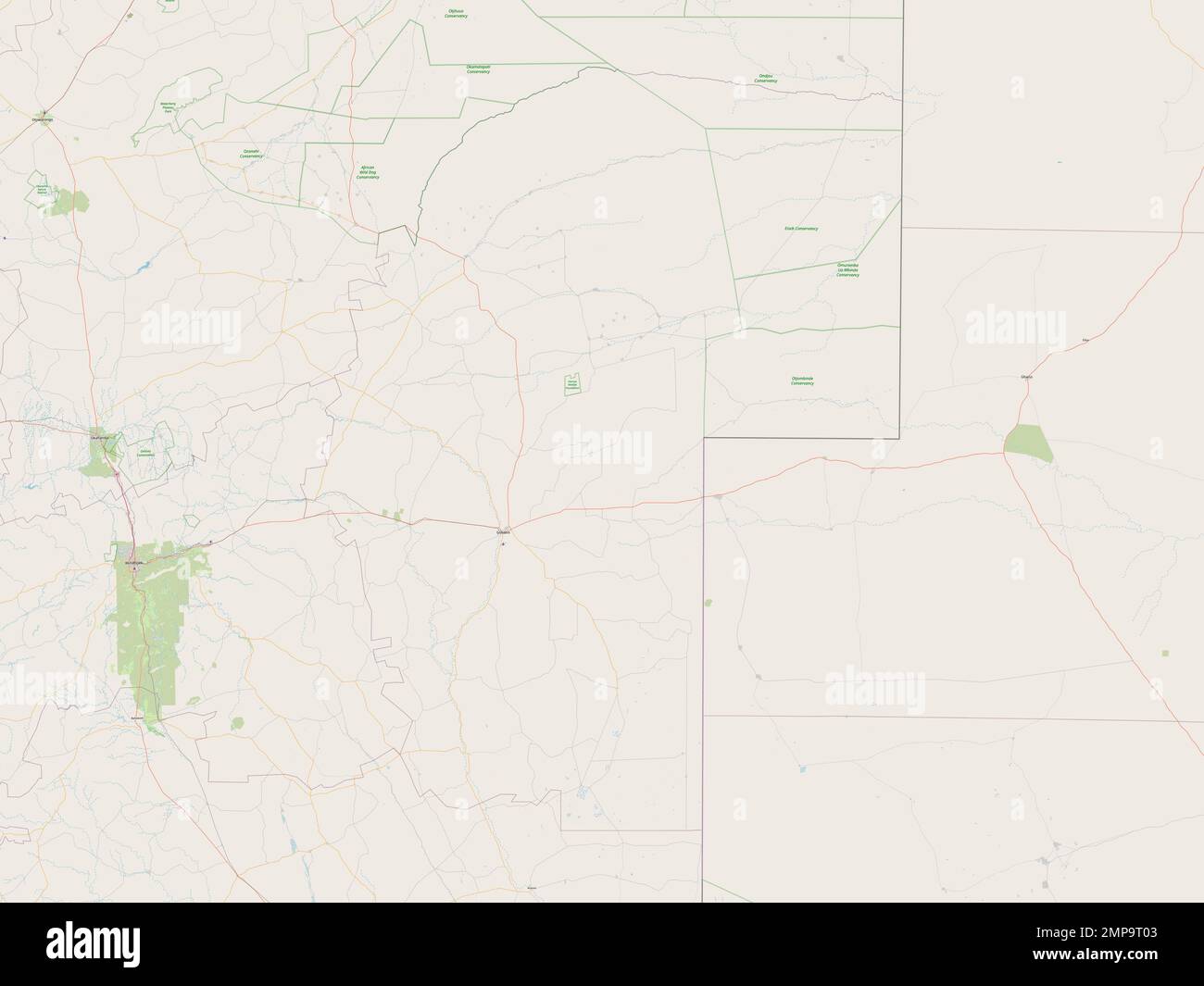 Omaheke, region of Namibia. Open Street Map Stock Photo - Alamy