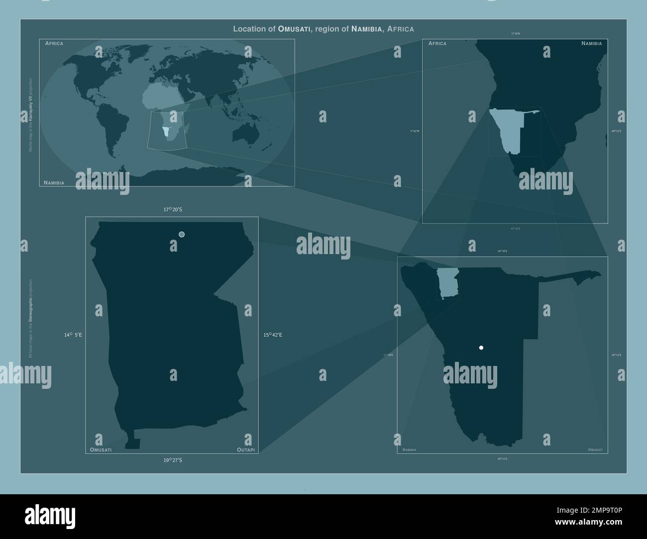 Omusati, region of Namibia. Diagram showing the location of the region ...