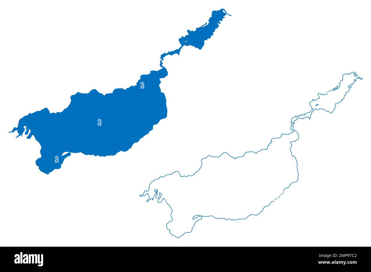 Lake Izabal and El Golfete (Republic of Guatemala, central america) map ...