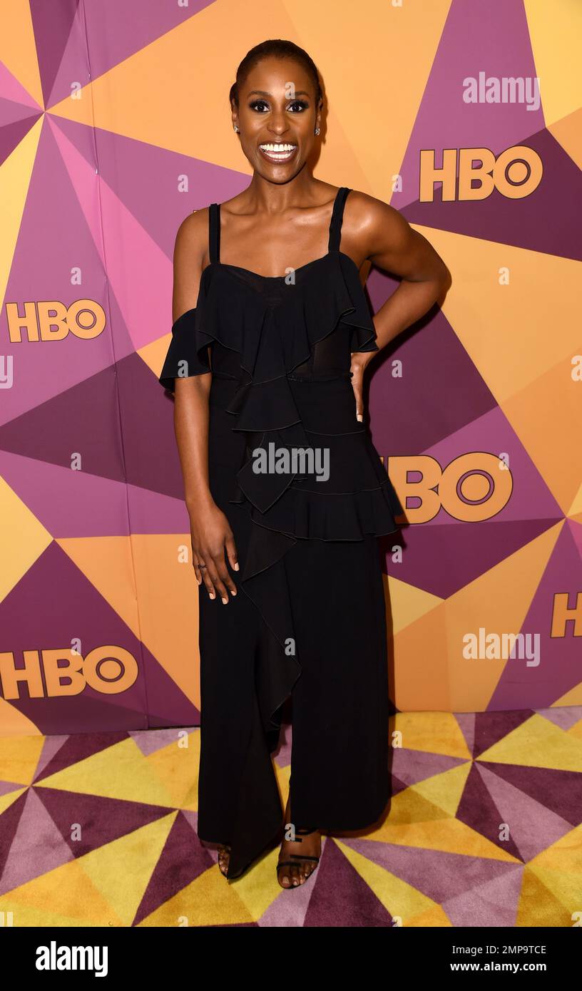 Issa Rae arrives at the HBO Golden Globes afterparty at the Beverly ...