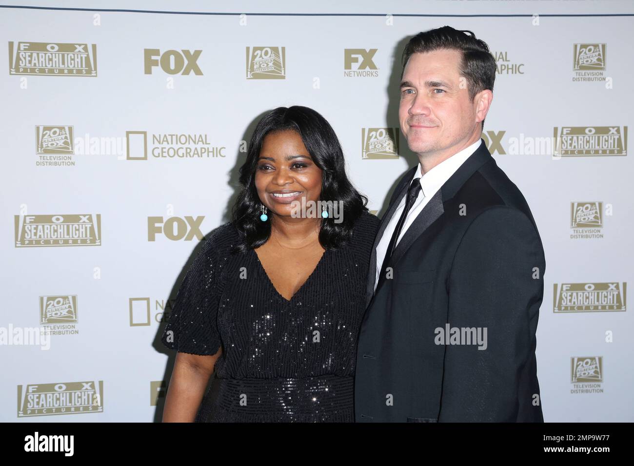 Octavia Spencer, left, and Tate Taylor arrive at the FOX Golden Globes ...
