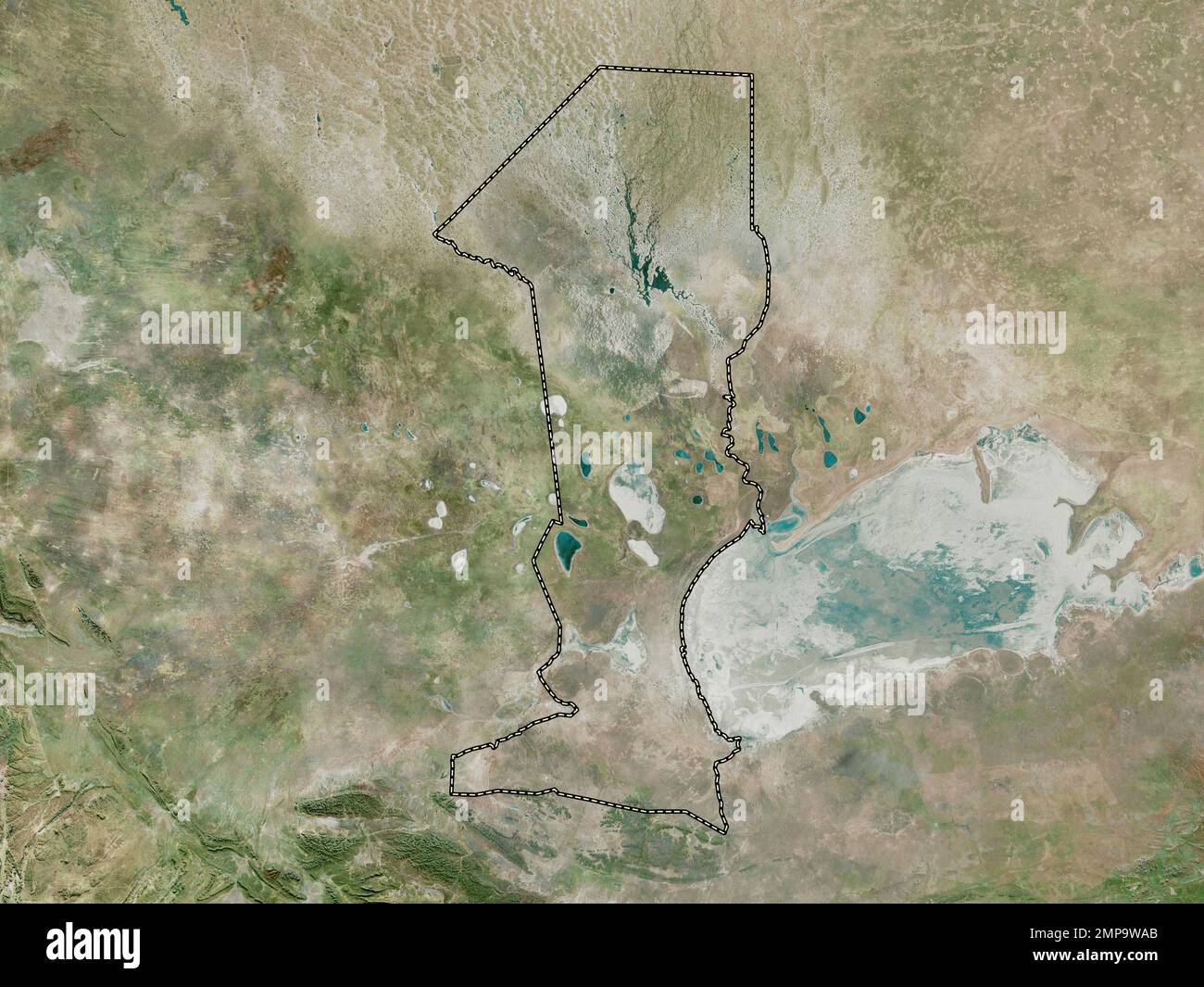 Oshana, region of Namibia. High resolution satellite map Stock Photo ...