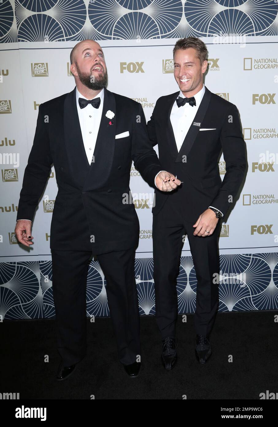 Chris Sullivan, left, and Justin Hartley arrive at the FOX Golden ...