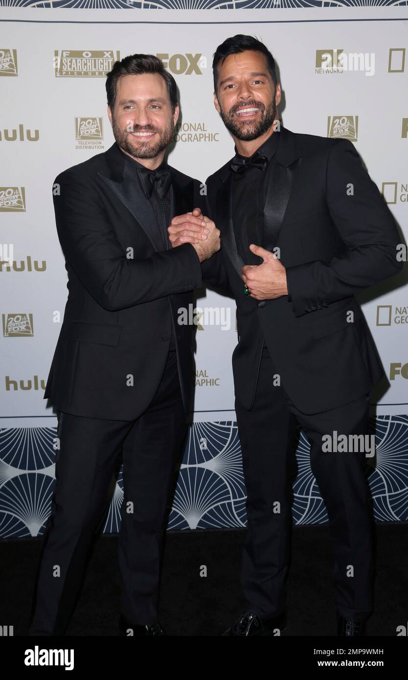 Edgar Ramirez, left, and Ricky Martin arrive at the FOX Golden Globes ...