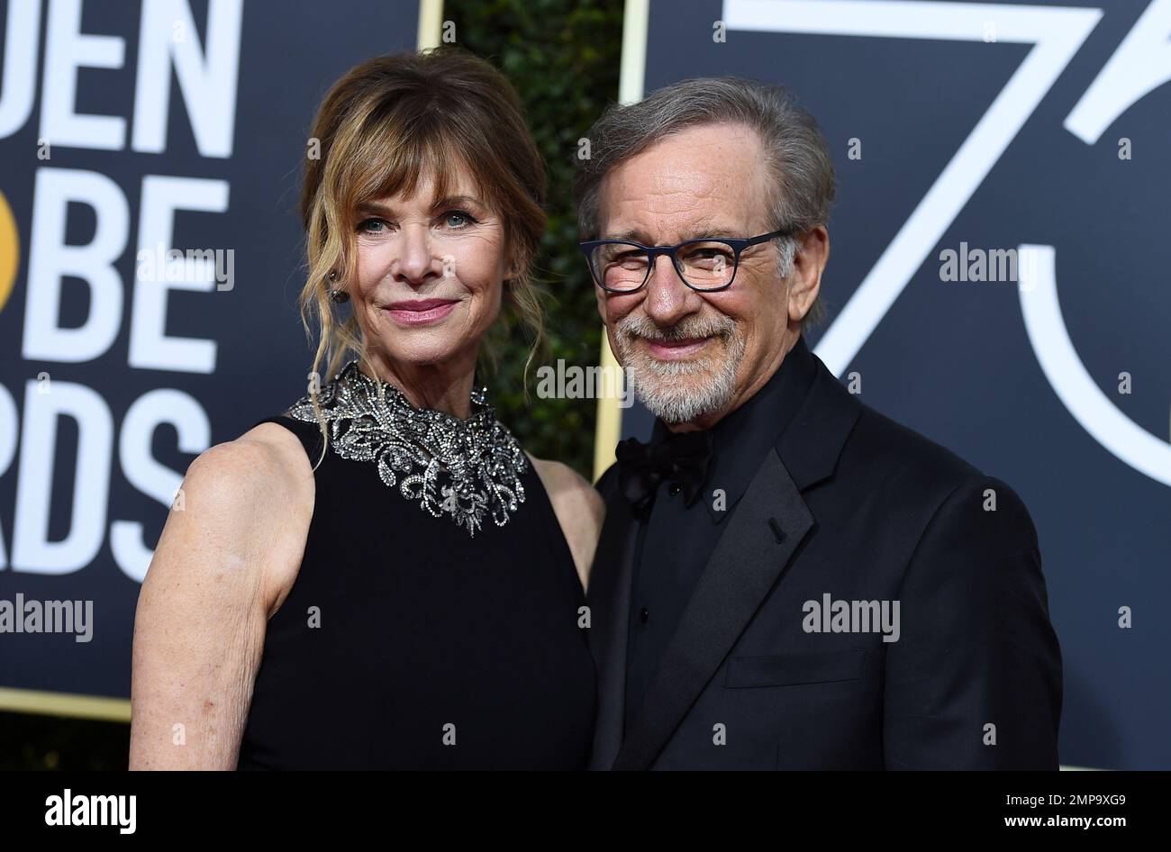 Kate Capshaw, left, and Steven Spielberg arrive at the 75th annual ...