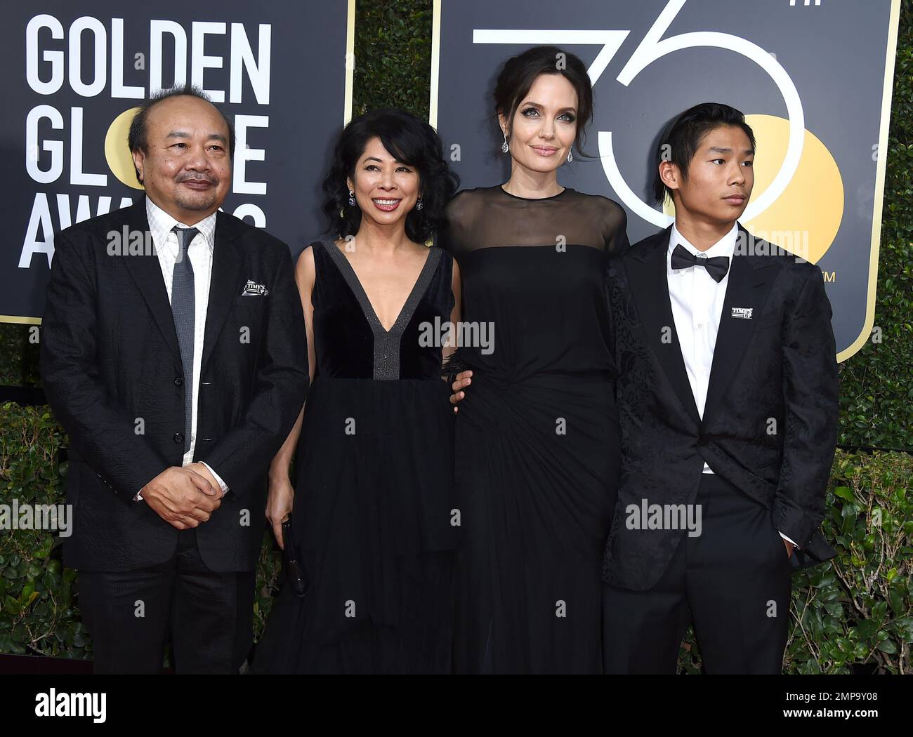 Rithy Panh, from left, Loung Ung, Angelina Jolie, and Pax Jolie Pitt ...