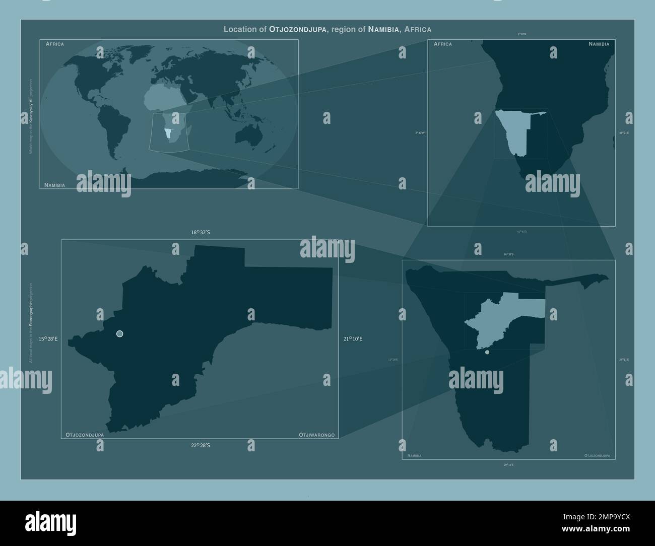 Otjozondjupa, region of Namibia. Diagram showing the location of the ...