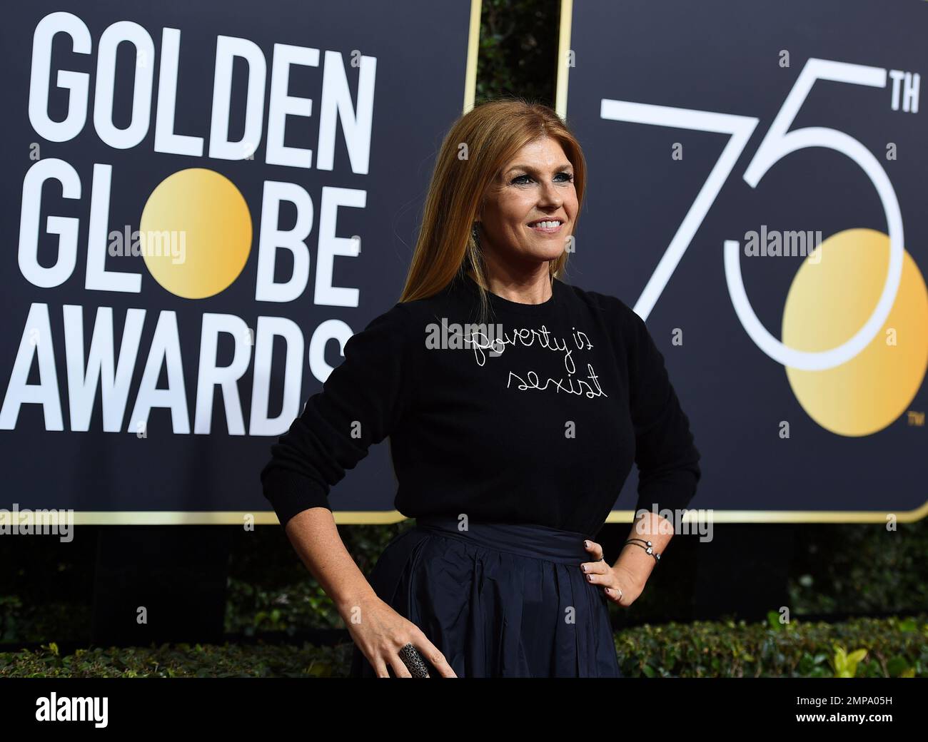Connie Britton arrives at the 75th annual Golden Globe Awards at the ...