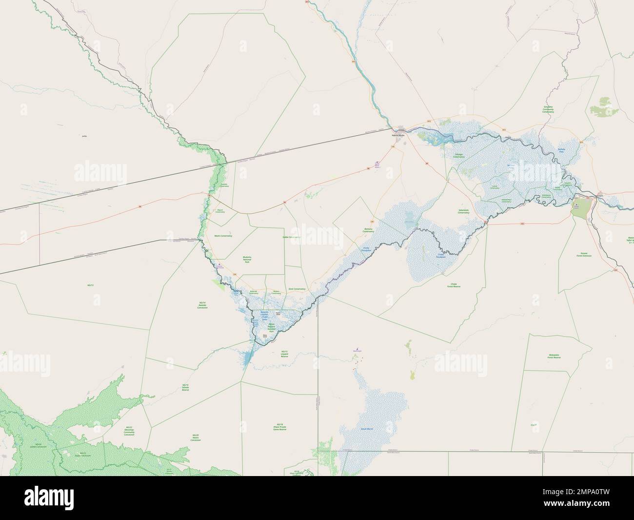 Zambezi outline map hi-res stock photography and images - Alamy