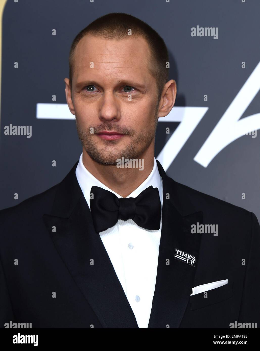 Alexander Skarsgard arrives at the 75th annual Golden Globe Awards at ...