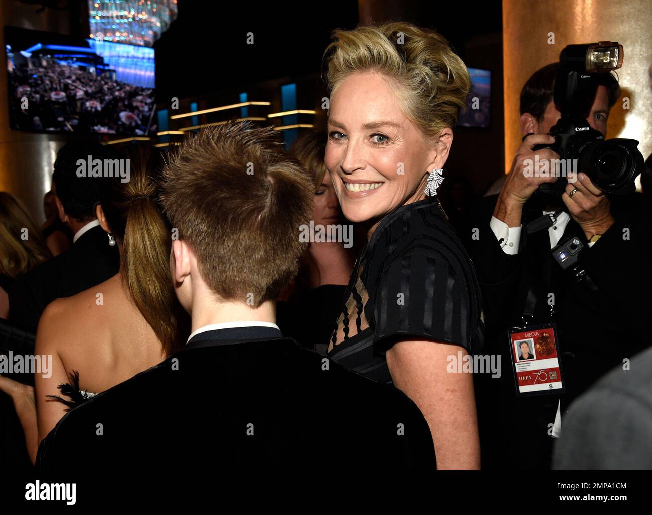 Sharon Stone attends the 75th annual Golden Globe Awards at the Beverly ...