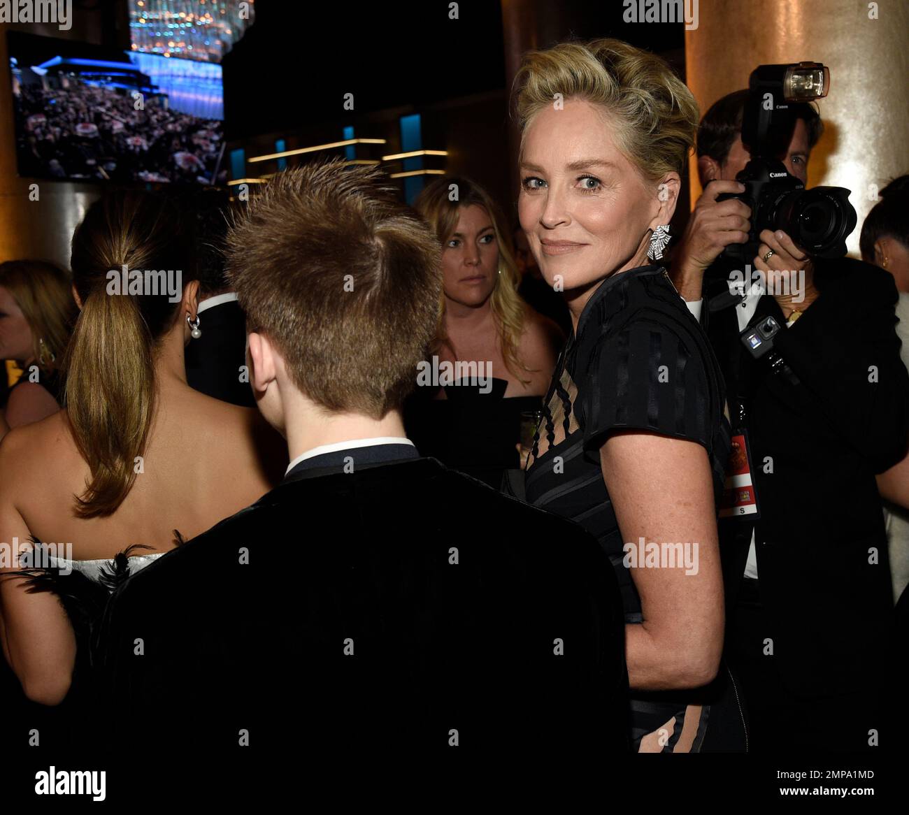 Sharon Stone attends the 75th annual Golden Globe Awards at the Beverly ...