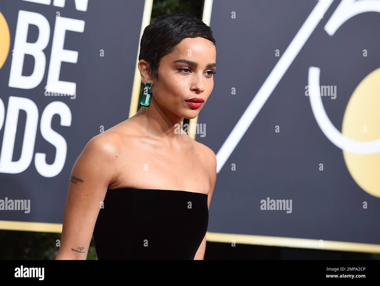 Zoe Kravitz arrives at the 75th annual Golden Globe Awards at the ...