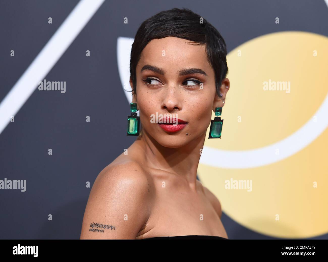 Zoe Kravitz arrives at the 75th annual Golden Globe Awards at the ...
