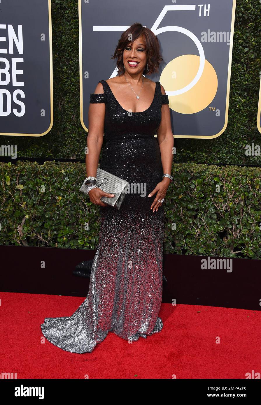 Gayle King arrives at the 75th annual Golden Globe Awards at the ...