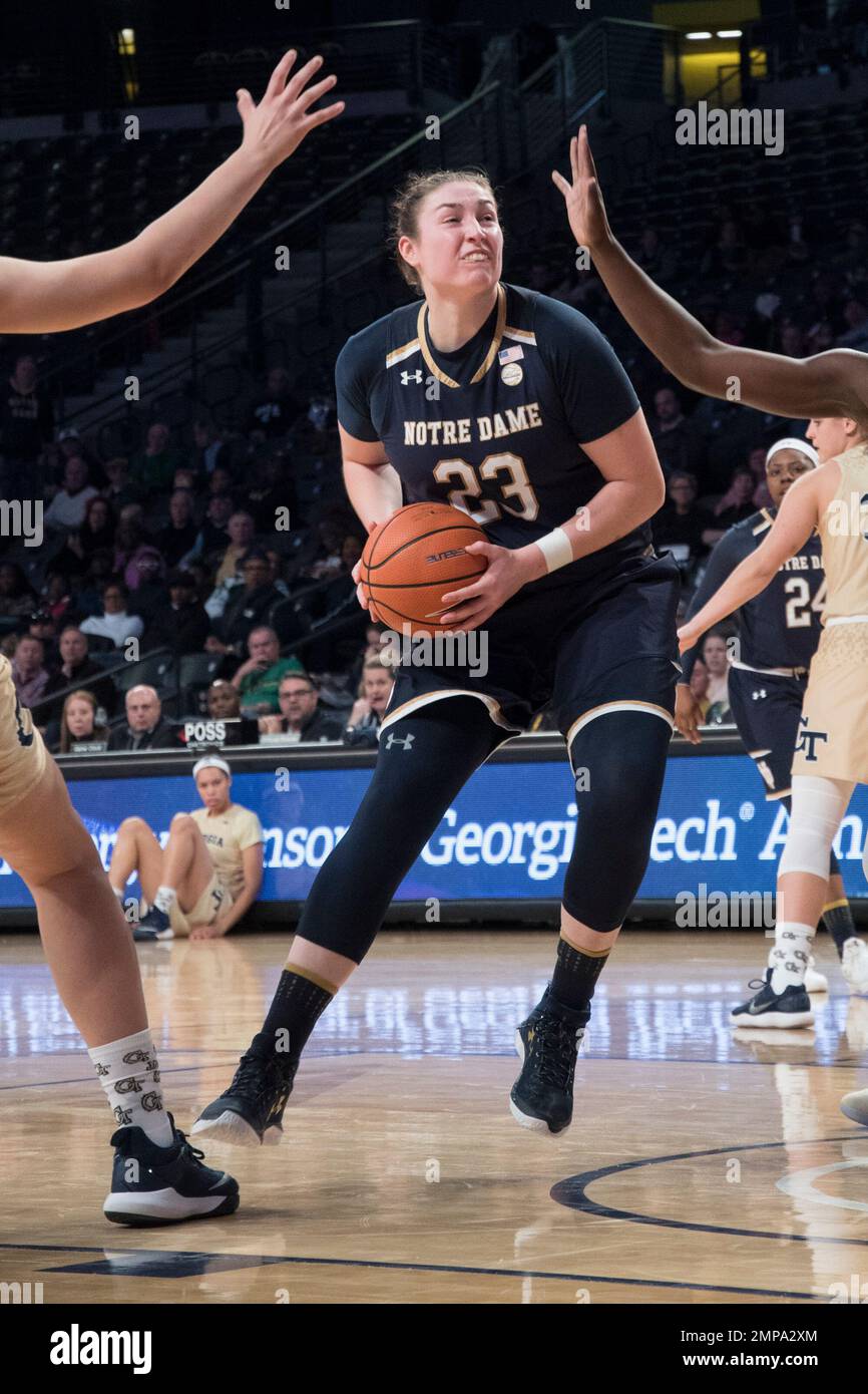 Notre Dame forward Jessica Shepard (23) takes the ball to the basket ...